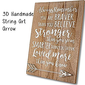 VILIGHT Woman Men Graduation Gift for Daughter Son - Doctorate Wall Art Quotes Positive Signs - You Are Braver Than You Believe - 12x8.6 Inches