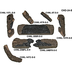 Peterson Real Fyre 24-inch Charred Oak Gas Logs Only No Burner