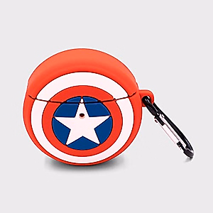 Marvel Airpods Case Superhero Character Airpod Cases I Compatible with Apple Airpods 1 & 2 (Captain America)