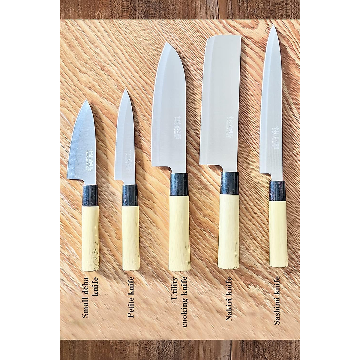 TSTADVANCE Kitchen Knife Set Of 5 Produced By Komei Nakamura Including Sushi Knife Japanese
