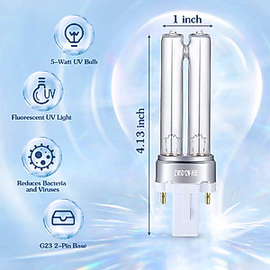 Kittmip LB4000 Replacement Bulb,LB4000 UV-C Bulb Compatible with Germ Guardian Models LB4000 AC4300BPTCA AC4825, AC4850 AC4850PT AC4900, AC4900CA AC5300B AC5350B AC5350W Air Purifier(2 Pack)