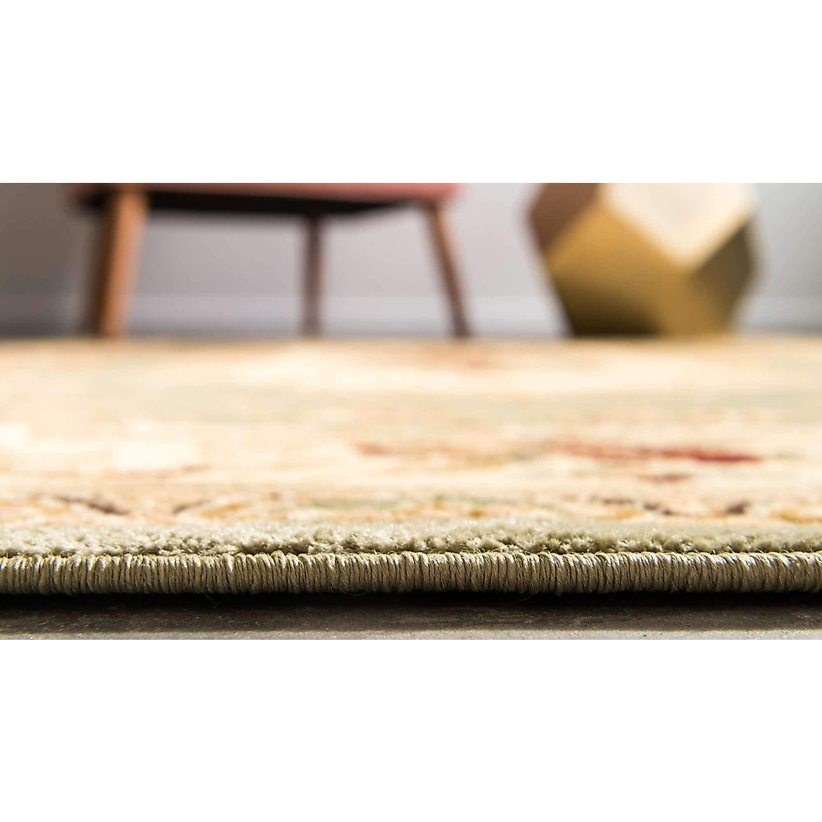 Unique Loom Versailles Collection Traditional Classic Floral Motif Area Rug (5' 0 x 8' 0 Rectangular, Green/ Ivory)