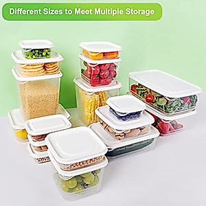 AdanZst 34-Piece Reusable Food Storage Containers with Lids, Plastic Meal Prep Storage Food Grade Kitchen Organizer, Stackable Freezer Containers, Microwave & Dishwasher Safe