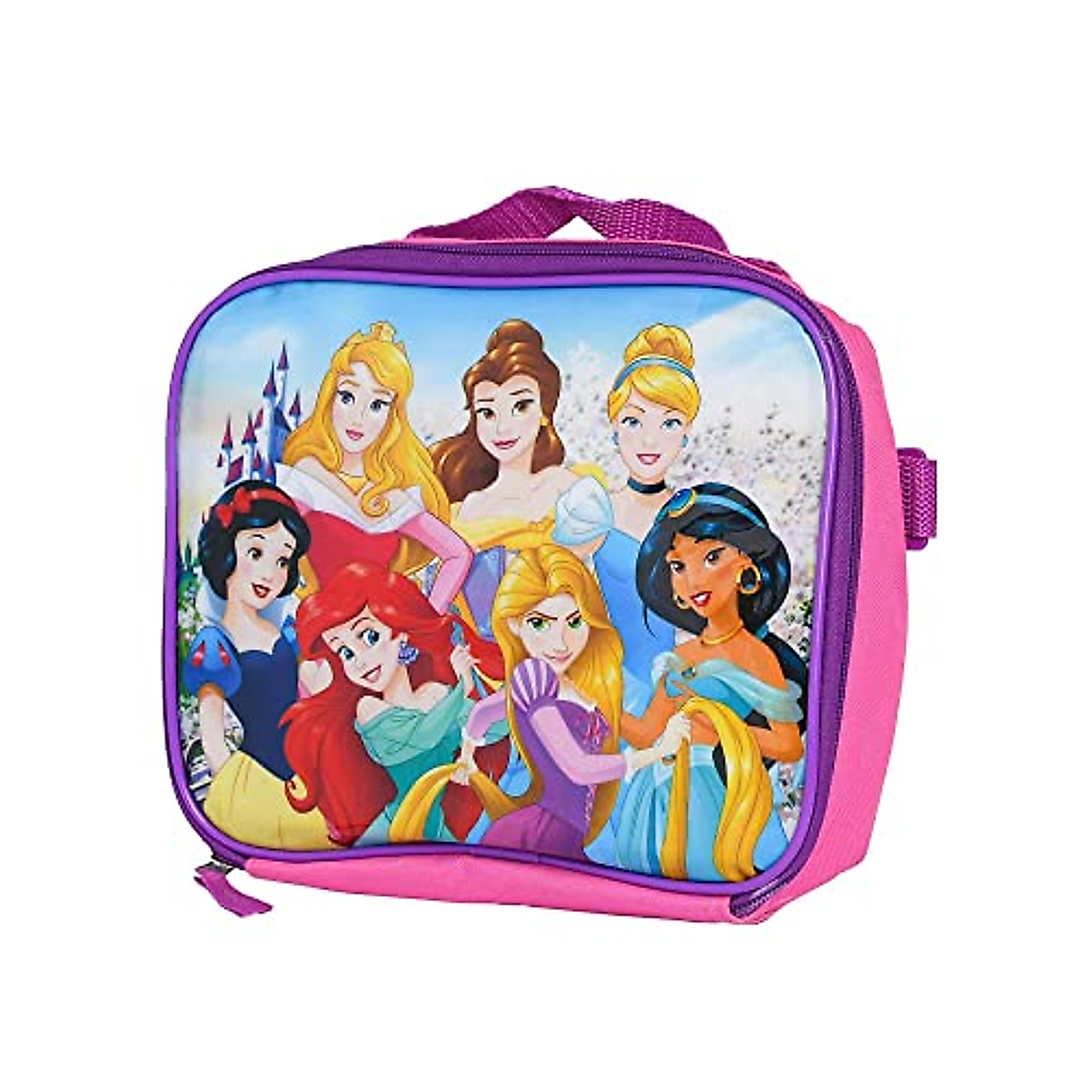 Disney Princess Backpack with Lunch Box for Girls Bundle ~ Deluxe 16" Princess School Bag, Lunch Bag, Water Bottle, Stickers, and More (Disney Princess School Supplies)