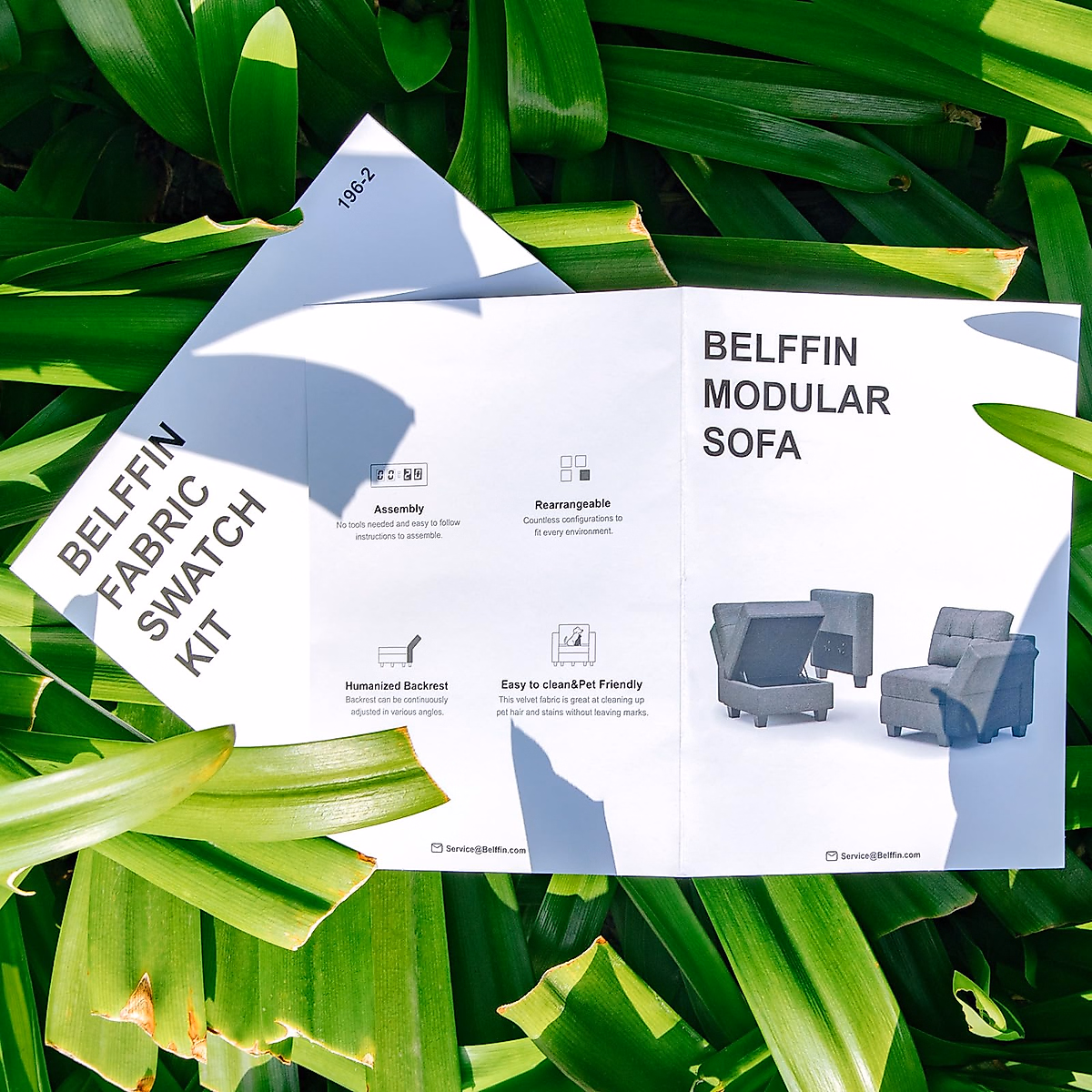 Belffin Polyester Weave Fabric Modular Sectional Sofa Swatch Kit Card,Dark Grey,Light Grey,Blue