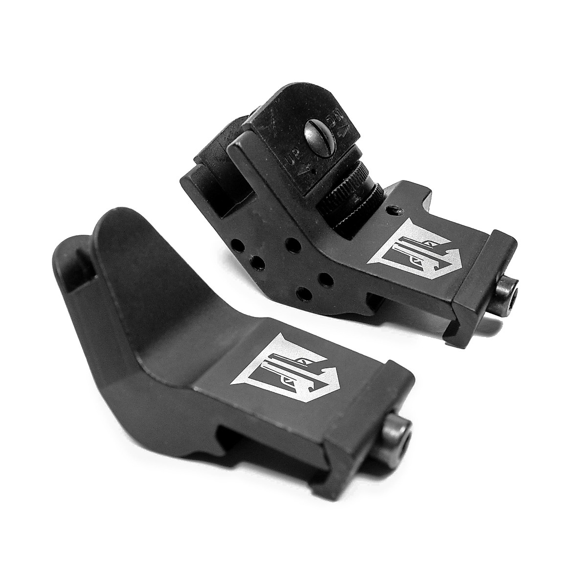 45 Degree Offset Iron Sights Canted Sights 45 Degree Iron Sights Works for Right & Left Hand Offset Iron Sights 45 Degree Backup Iron Sights Picatinny Rifle Fixed Iron Sight Front & Rear Rifle Sights