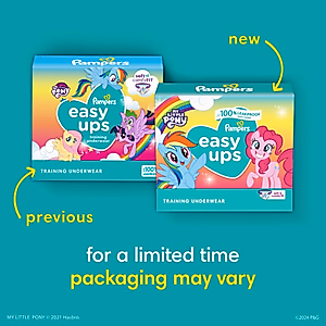 Pampers Training Pants - Easy Ups Girls & Boys - Size 5T-6T, 15 Count, My Little Pony Potty Underwear (Packaging May Vary)