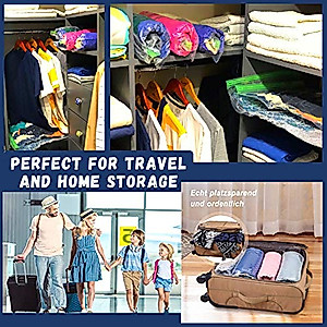 Space Saver Bags for Travel 10 Pack Compression Bags for Travel -Travel Accessories- Vacuum Bags for Travel No Vacuum Pump Needed, Roll-up Vacuum Storage Bags for Travel and Luggage Packing-Organizers