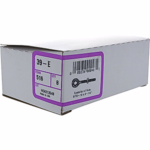 The Hillman Group 516 Eyebolts with Nuts, 5/16 x 3 1/4-Inch, 8-Pack,Zinc