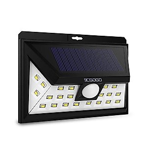 9CGOGO Solar Lights Outdoor,Motion Sensor Solar Lights with Wide Lighting Area,24 LEDs Waterproof Security Lights for Back Yard,Driveway,Garage,Front Door,Garden and More
