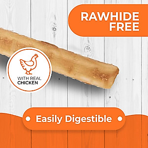 Canine Naturals Chicken Recipe Chew - Rawhide Free Dog Treats - Made From USA Raised Chicken - All-Natural and Easily Digestible - 40 Pack of 5 Inch Stick Chews