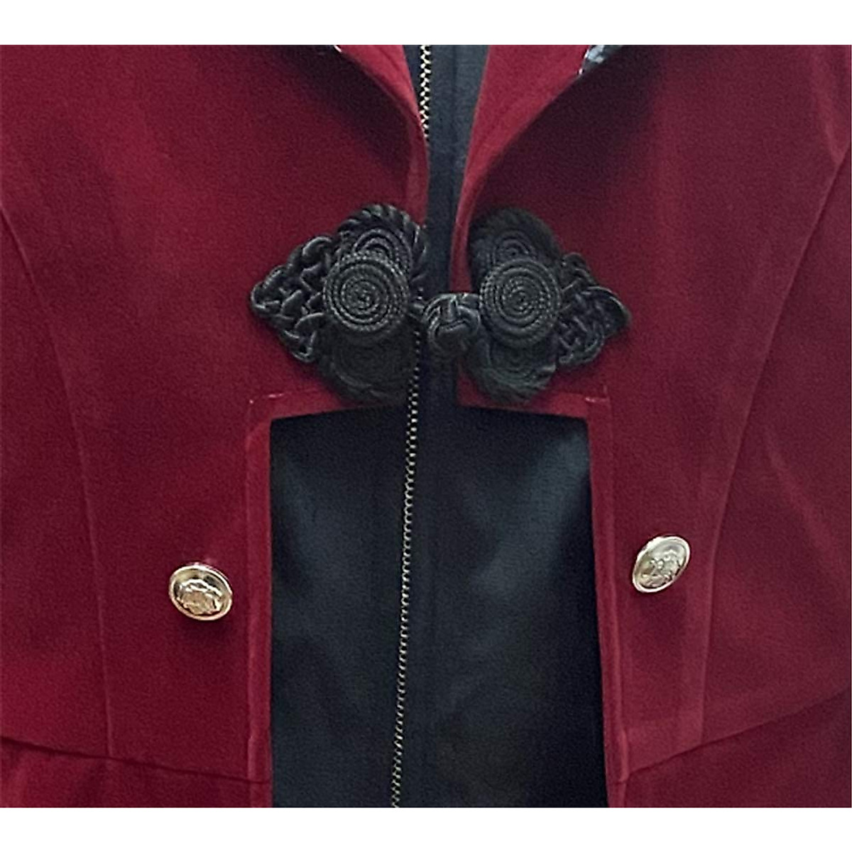 Crubelon Men Steampunk Vintage Jacket Gothic Victorian Frock Coat Uniform (Small, Black)