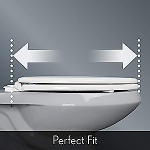 BEMIS 1600E4 000 Ashland Toilet Seat with Slow Close, Never Loosens and Provide the Perfect Fit, ELONGATED, Enameled Wood, White