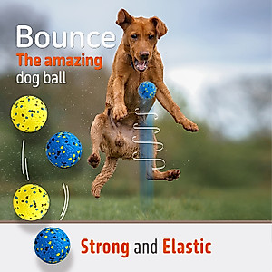 Kimee Durable Dog Chew Balls for Aggressive Chewers - Atom Teething Toys for Puppies, Medium and Large Dogs - 3 Pack