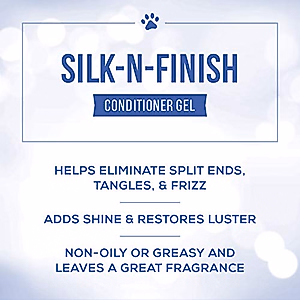 Nature's Specialties Silk-N-Finish Leave-in Dog Conditioner Gel for Pets, Natural Choice for Professional Groomers, Helps Create Brilliant Sheen, Made in USA, 16 oz