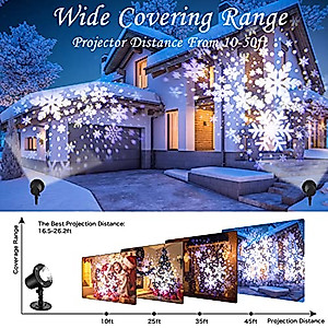 Christmas Projector Lights Outdoor - Waterproof Snowflake Projector Lights for Xmas Home Wedding Decorations