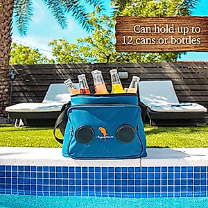 Margaritaville Cooler Bluetooth Speaker, Wireless & Portable Speaker with Ice Chest, 12 Can & Bottle Capacity, 33 Foot Range & 5 Hours of Playtime, Navy