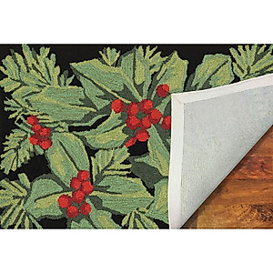 Liora Manne Holly Berries Indoor/Outdoor Rug, 2' X 3', Black