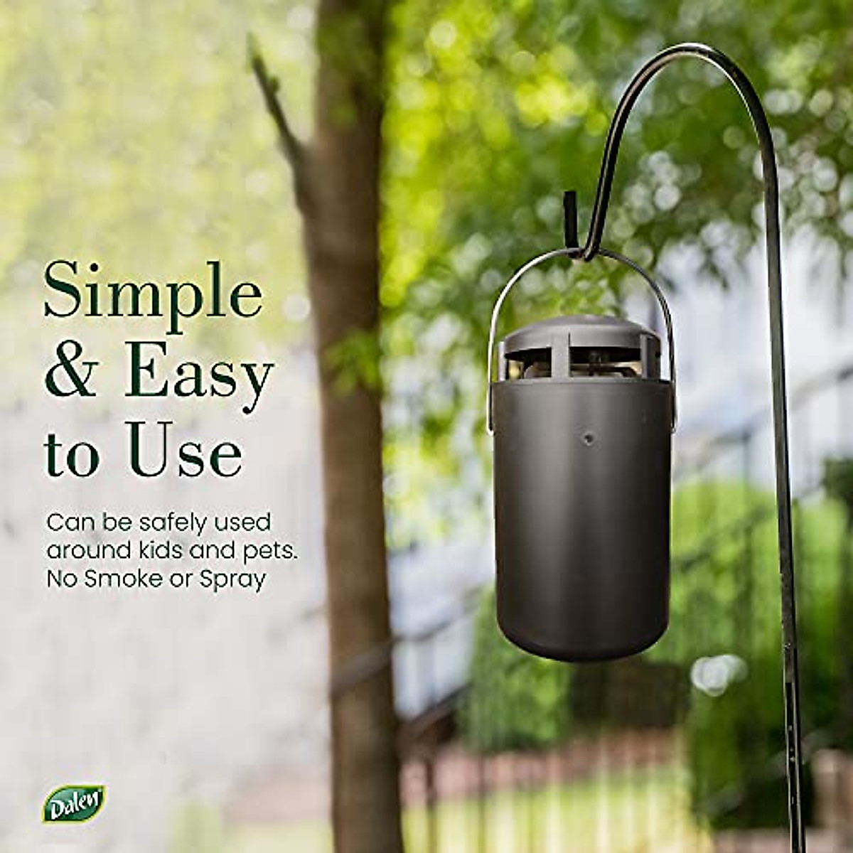 Dalen Reusable Mosquito Repellent for Yard, Outdoor Mosquito Trap and Attractor, No Smoke or Spray, Safe for Pets and People, Cordless