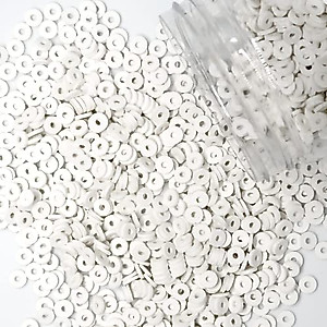 4000pc White Clay Beads 6mm for DIY Jewelry Making Bracelets Necklace Earring, White Bracelet Beads, Heishi Beads, Polymer Clay Beads