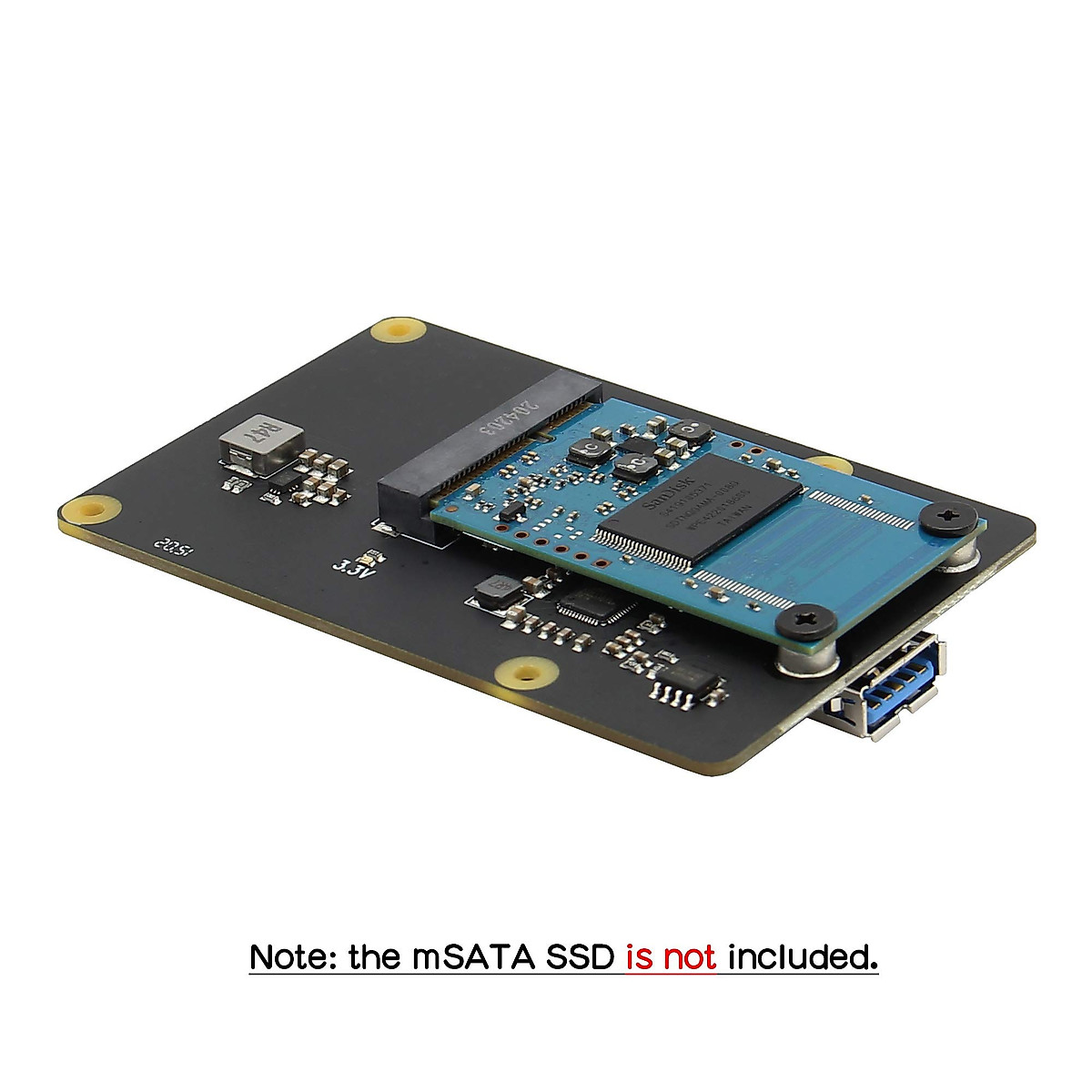 Geekworm for Raspberry Pi 4, X857 V2.0 mSATA SSD Expansion Board + X735 V3.0 Power Management with Safe Shutdown & PMW Cooling Fan Expansion Board (Not Include Raspberry Pi 4)