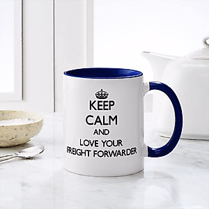 CafePress Keep Calm And Love Your Freight Forwarder Mugs Ceramic Coffee Mug, Tea Cup 11 oz