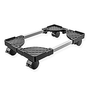 Deston Computer Tower Stand CPU Rolling Cart, Adjustable Mobile PC Cart Holder, Desktop ATX-Case Rolling Dolly on Casters, Computer Host Stand with Brake Wheels Under Home Office Desk (Black)