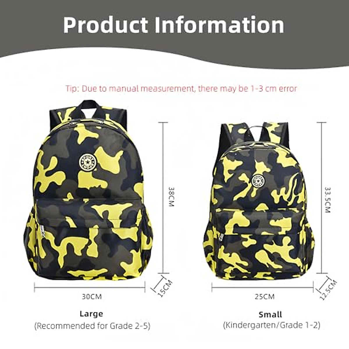 Armbq Kids Backpack for Boys Camo Print Elementary School Bag Preschool Daypack Outdoor Kindergarten Bag