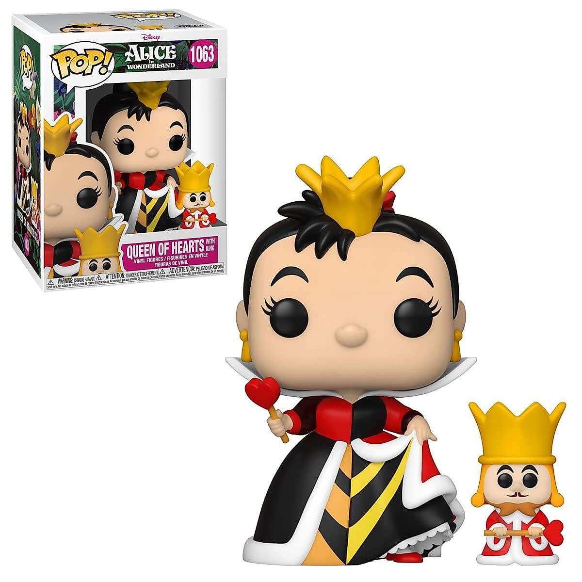 POP Disney: Alice in Wonderland 70th - Queen of Hearts with King Funko Vinyl Figure (Bundled with Compatible Box Protector Case)