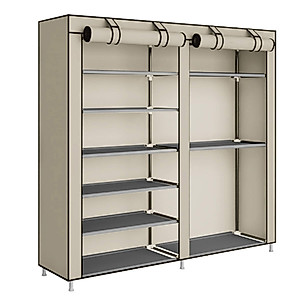 ACCSTORE Shoe Rack Shoe Storage Boot Style Hode up to 27 Pairs Shoes With Non-woven Fabric Cover,Beige