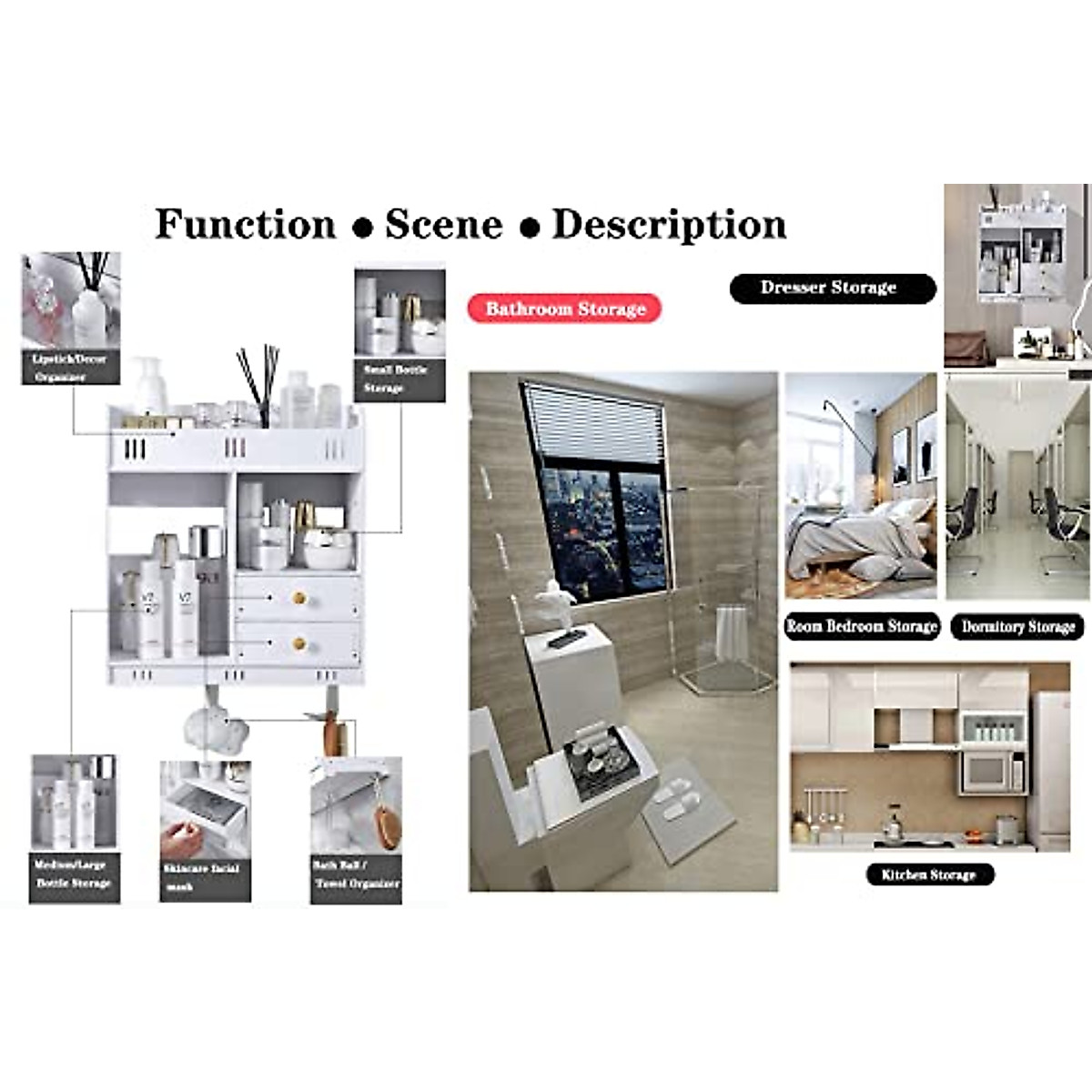 AIDLGPPCP Bathroom Wall Cabinet Bathroom Cabinet Small Bathroom Wall Cabinet Medicine Cabinets Bathroom Countertop Cabinet Stylish Bathroom Countertop Cabinet with Medicine and Wall Cabinet Features