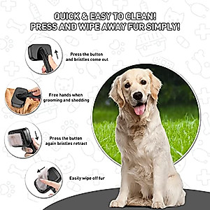 YOPETAYU Dogs Self Cleaning Slicker Brush for Shedding & Grooming Long Short Haired Cats, Pet Retractable Brushes for Large Medium Small. Removes Loose Fur, Undercoat, Mats Tangled Hair, Black