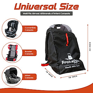 Car Seat Travel Bag for Airplane - Foldable Gate Check Car Seat Bag for Air Travel - Durable Infant Bag Cover with Adjustable Straps - Convertible Car Seat Backpack, Infant Carrier and Booster Seat