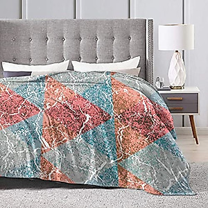 Christmas Blanket 40x60 Inches Warm Cozy Blanket Soft Flannel Blanket Throws Compatible with Marble Geometric Triangle Red for Living Room Sofa Beding Couch Travel Camping All Seasons