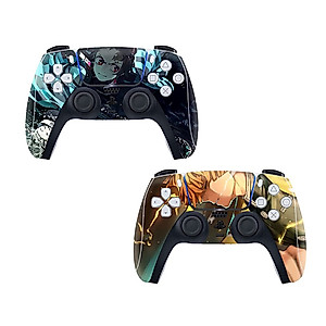 EBTY-Dreams Inc. - Set of 2 Demon Slaye Tanjirou Kamado, Zenitsu Agatsuma Vinyl Skin Sticker Decal Protector for PlayStation 5 (PS5) Controllers