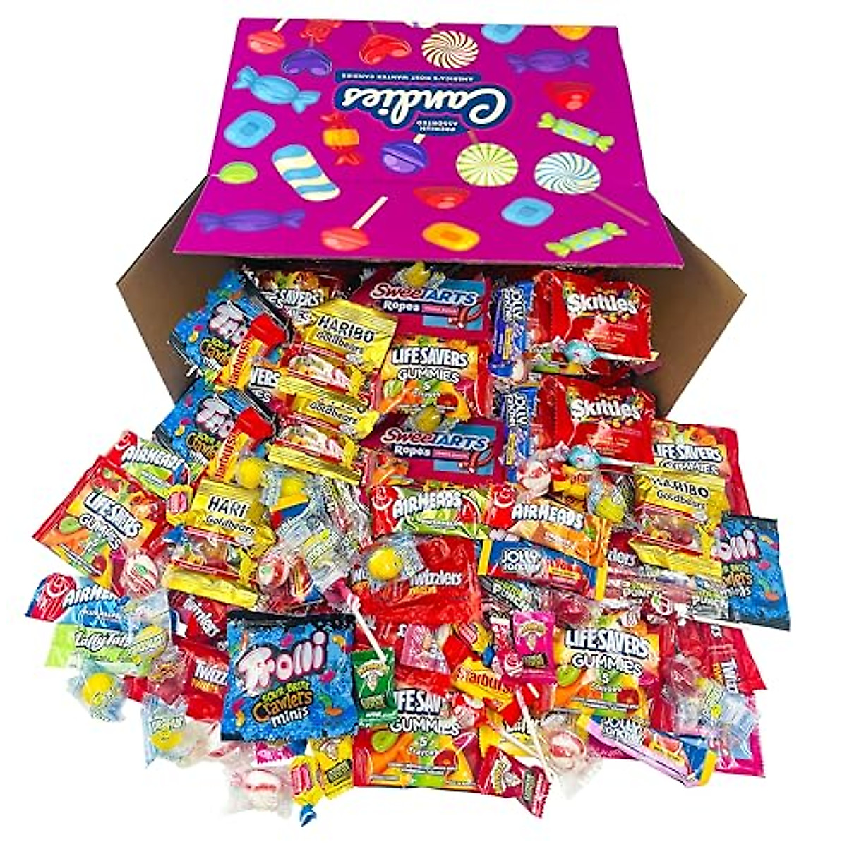 LA Signature HUGE Assorted Candy PARTY MIX BOX 6.50 LBS/104 OZ Over 255 Individually Wrapped Candies of All Time America's Most (Purple)