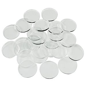 LITKO Clear Round Miniature Bases | 1.5mm Thick | Circular Figure Stands for Wargaming Boardgaming and Collectible Figures (25 Count Pack, 20mm)