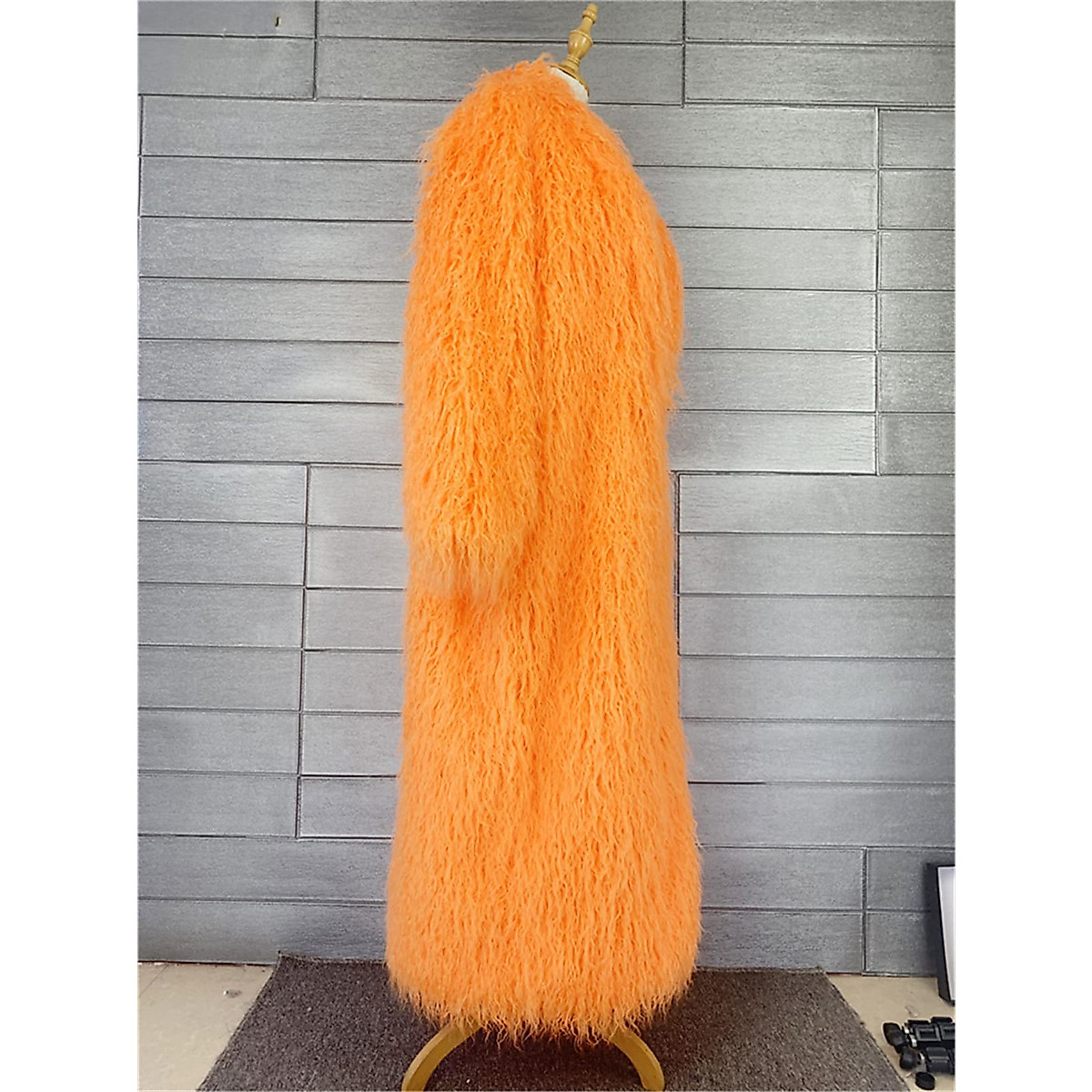 Vickstco Women's Fluffy Faux Fur Long Overcoat Winter Spring Warm Outwear Parka Coat White