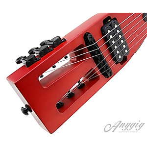 Anygig Electric Guitar Practice Portable Travel 82CM 1.6KG Cherry Matte 25.5" Full Scale with Gigbag Right Handed