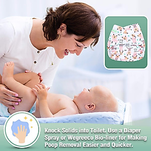 wegreeco Washable Reusable Baby Cloth Pocket Diapers Cool Animal Bundle with Diaper Liners and Cloth Diaper Bags