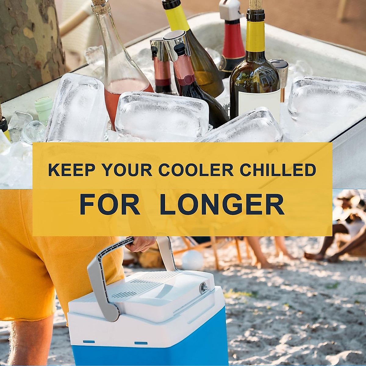 Collapsible Extra Large Ice Block Mold,2-Pack, 8LB Silicone Ice Bath Ice molds For Cold Plunge, Giant Ice Cube Molds, Ice Bath Chiller, Ice Molds for Coolers, Ice Bath Tub Water Chiller, Ice Cube Tray