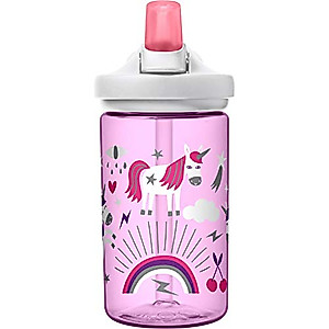 CamelBak Eddy+ Kids BPA-Free Water Bottle with Straw, 14oz Unicorn party
