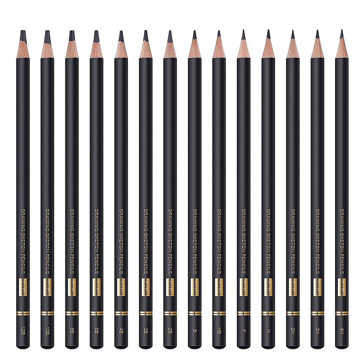 MARKART Professional Drawing Sketching Pencil Set - 14 Pieces,Graphite,(12B - 4H), Ideal for Drawing Art, Sketching, Shading, Artist Pencils for Beginners & Pro Artists