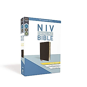 NIV, Thinline Bible, Giant Print, Bonded Leather, Black, Red Letter, Comfort Print