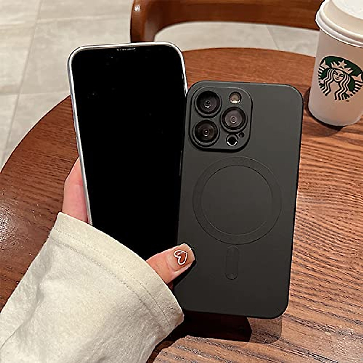 Fycyko Phone Case for iPhone 13 Pro Max Magnetic Case [Adaptation with Magsafe] Slim Silicone Soft Smooth Design for iPhone 13 Pro Max 6.7'' with Camera Protector-Black