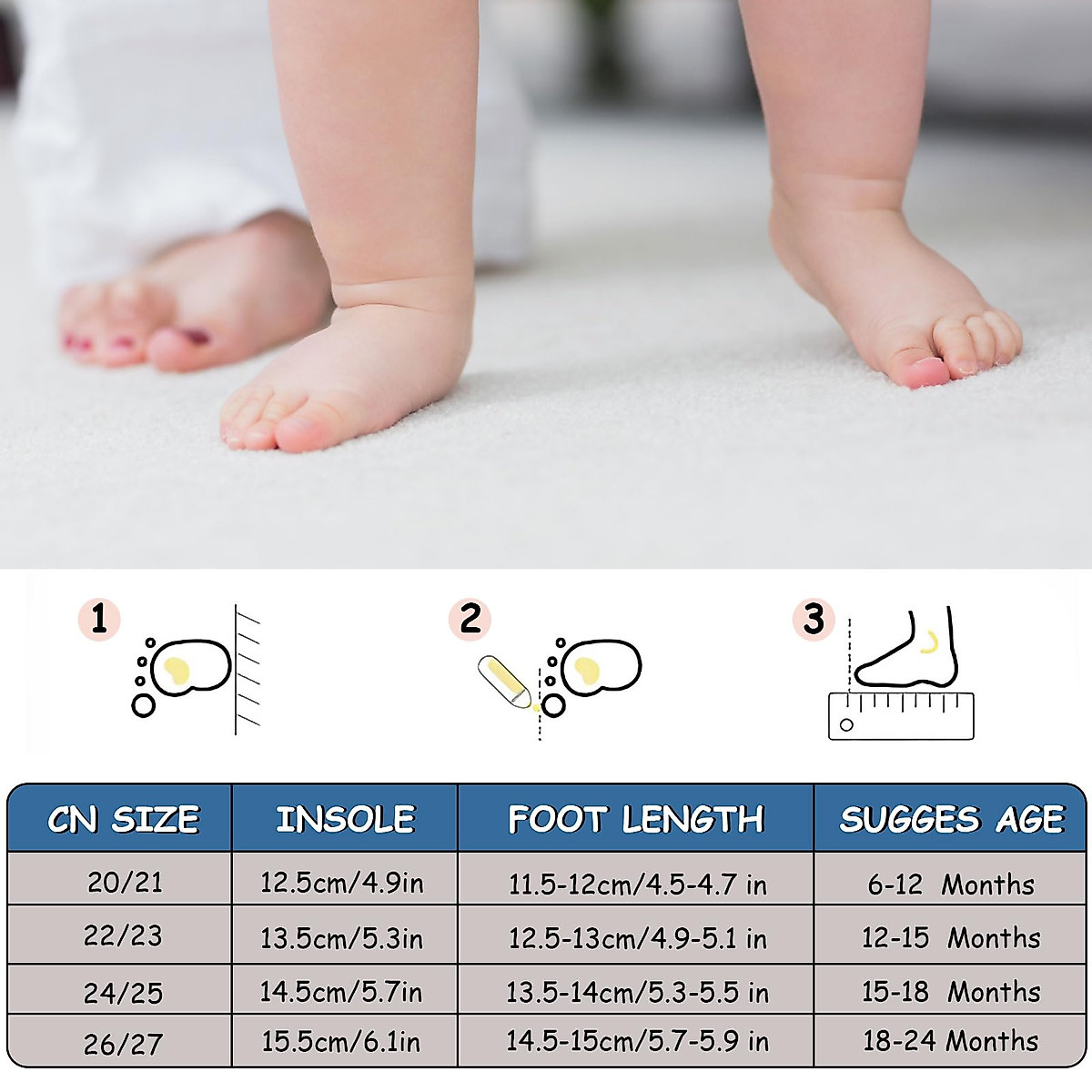 Dexspoeny Baby Shoes-Baby Sock Shoes 12-15 Months 1 Pair Baby Girl Slippers Non Slip Sock Shoes Baby Walking Shoes Soft Rubber Toddler Boy Shoes for Baby Boy Girls Infant Blue