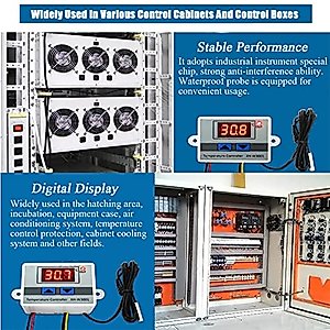 Vipxyc Temperature Controller, 12V 120W Anti-Interference with Sensitive Sensor Probe for Temperature Control Protection Thermostat Switch