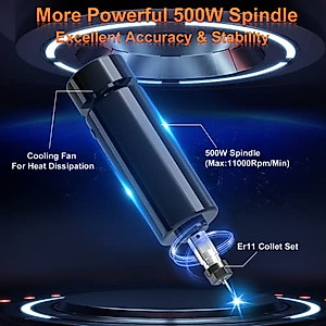 500W CNC Machine for Metal, 3020 CNC Router Machine for Stainless Steel Acrylic PCB PVC Wood Carving Milling Engraving, Linear Guideway Structure Engraver with Working Area 11.8 x 7.9 x 2.9"