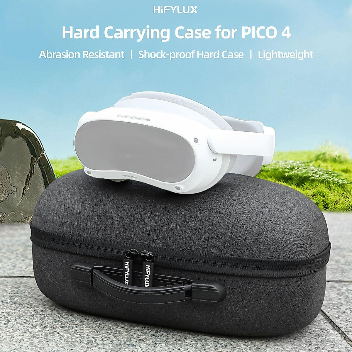 LOXIDA Carrying Case for PICO 4 VR Headset,All-in-one VR Gaming Headset Hard Case for PICO 4 VR Carry Case (Black)