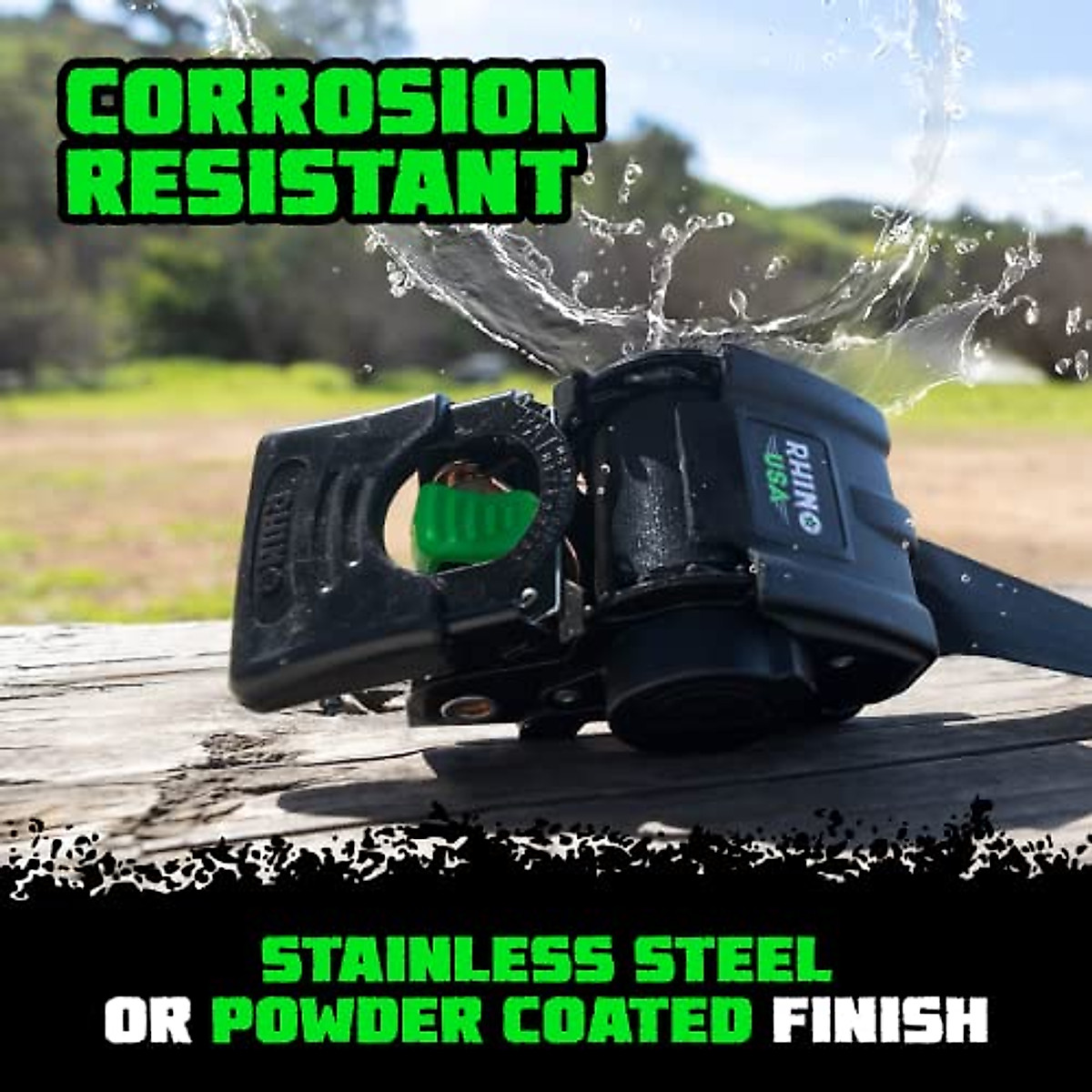 Rhino USA Retractable Transom Tie-Down Straps (2-Pack) - 3,000lb Guaranteed Max Break Strength, Heavy Duty 2" x 43" Marine Trailer Tie Downs for Boat, Jet Ski, Seadoo and More!